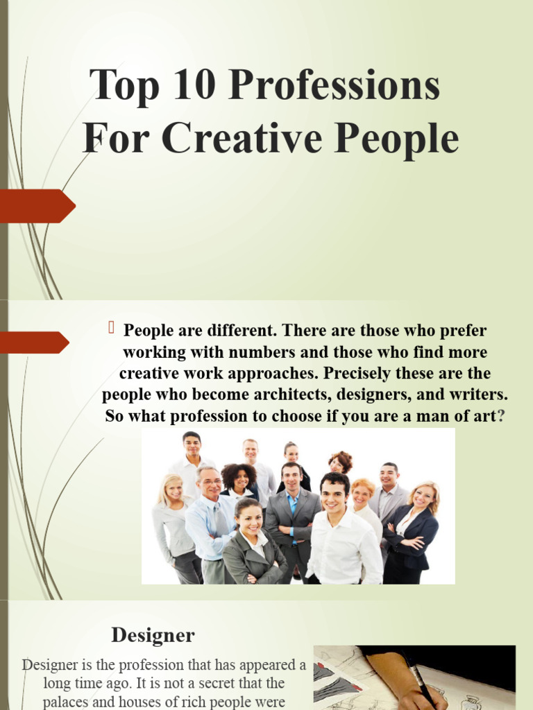 Top 10 Professions For Creative People | PDF