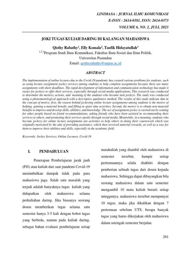 Jasa Joki Tugas Kuliah Daring | PDF | International Standard Serial Number | Communication