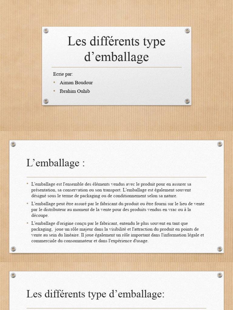 Les différents type d’emballage | PDF | Papier | Plastique