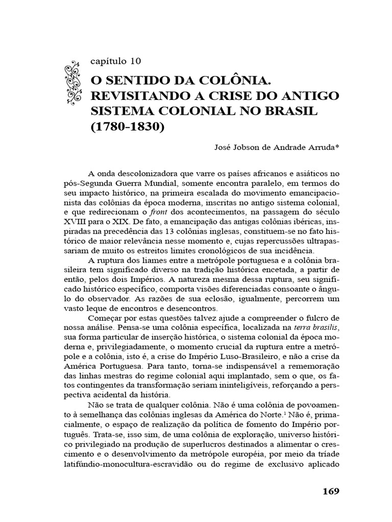O Sentido Da Colônia - José J. Arruda | PDF