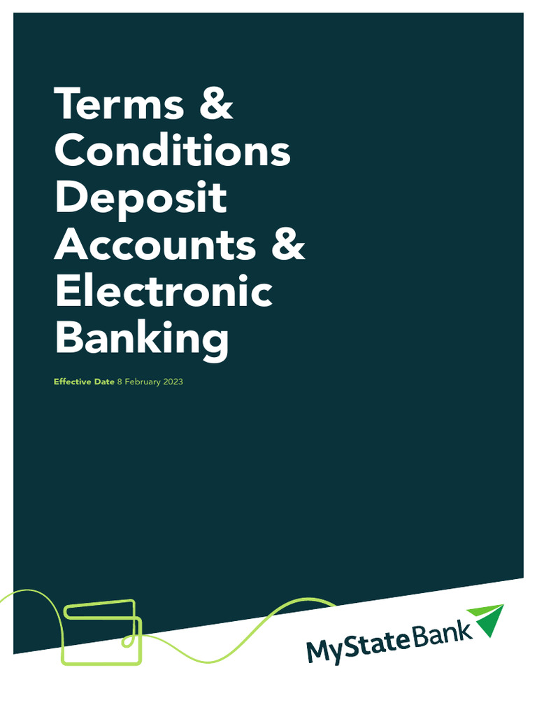 My State Bank Terms and Tariff | PDF | Debit Card | Transaction Account