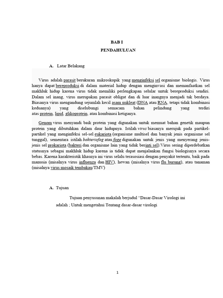 Dasar-Dasar Virologi dan Karakteristik Virus | PDF