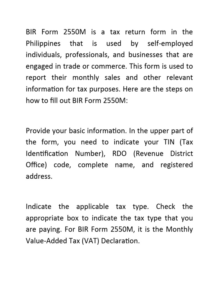 BIR Form 2550M-WPS Office | PDF | Business | Finance & Money Management