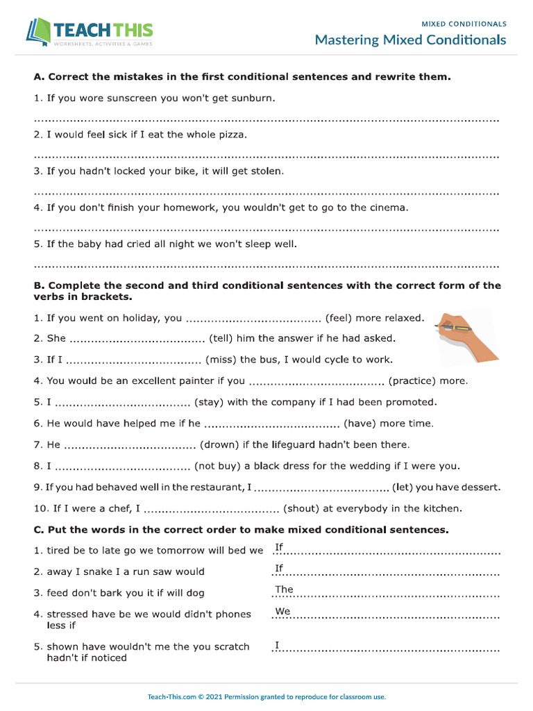 6th Year Conditionals Practice Pdf