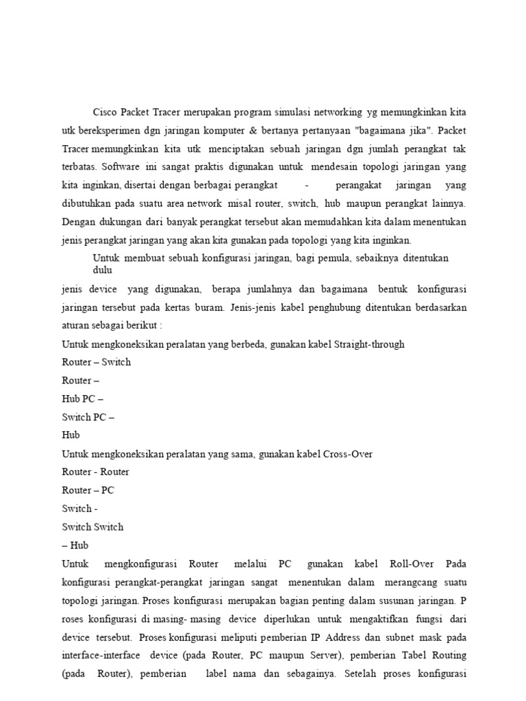 Modul Pembelajaran Cisco Packet Tracer | PDF