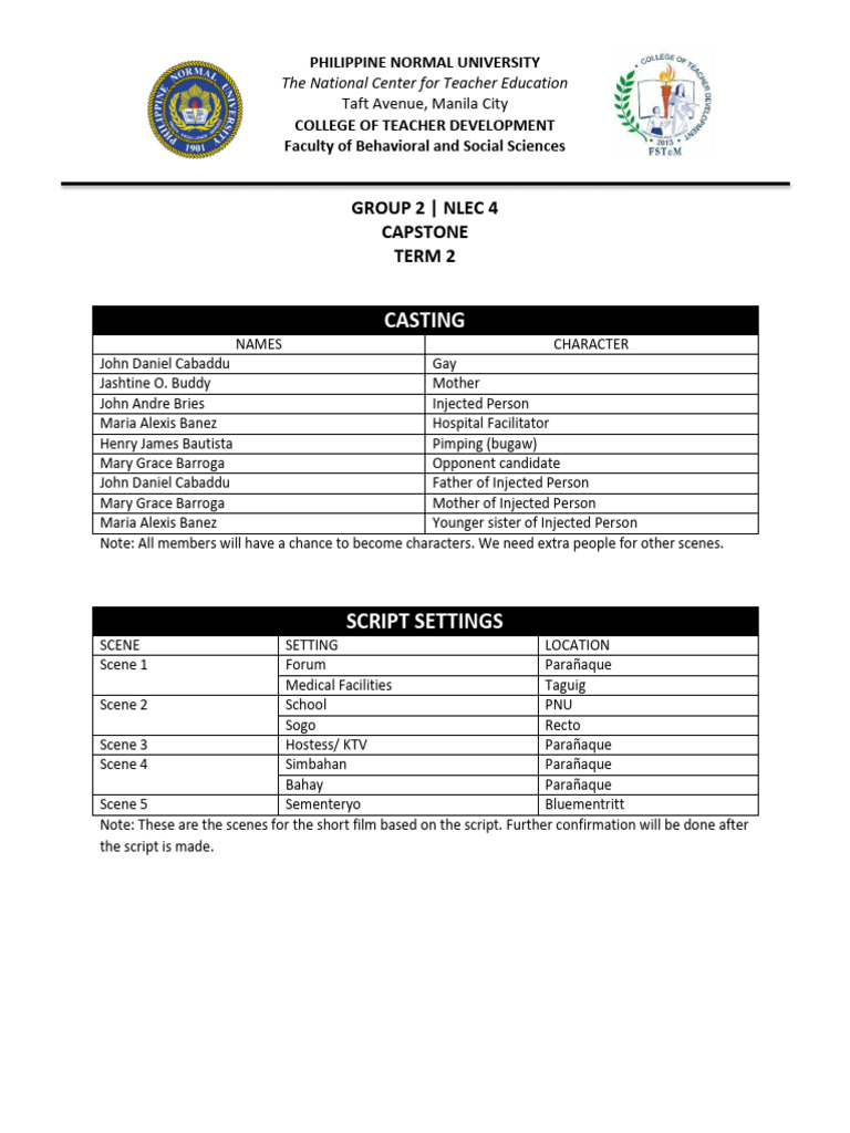 Capstone Sched | PDF