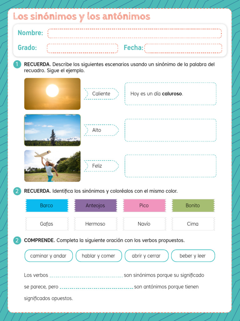 Sinónimos y Antónimos en Contexto | PDF | Artes del Lenguaje y Comunicación