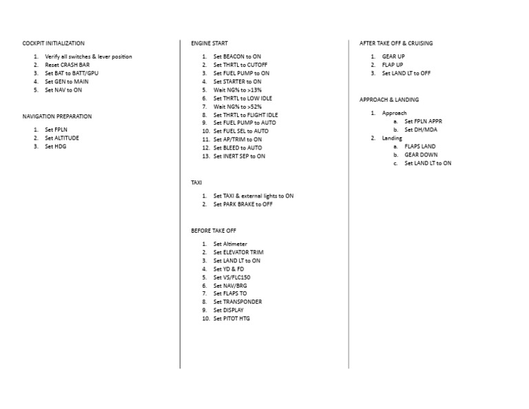 TBM930 Checklist | PDF | Aviation | Aircraft