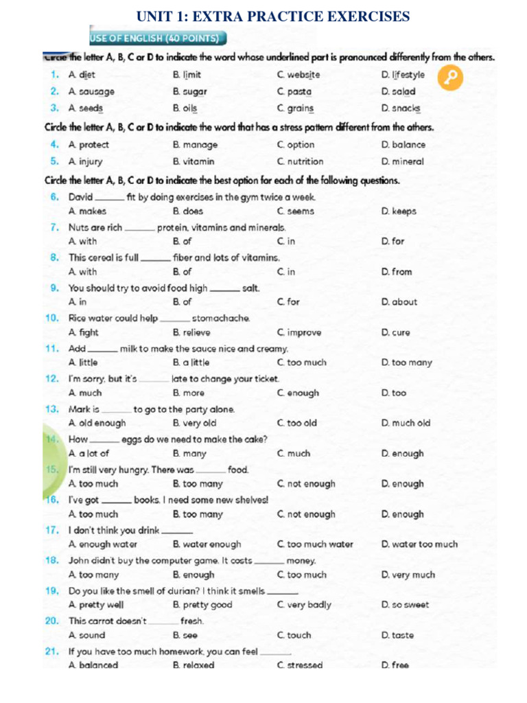 Ilearn Smart World 11 Unit 1 Extra Exercises | PDF