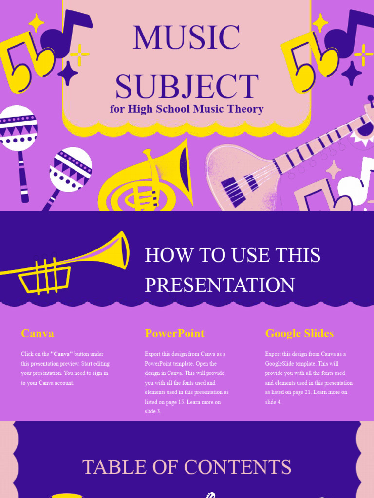 Music Subject For High School Music Theory Purple and Yellow ...