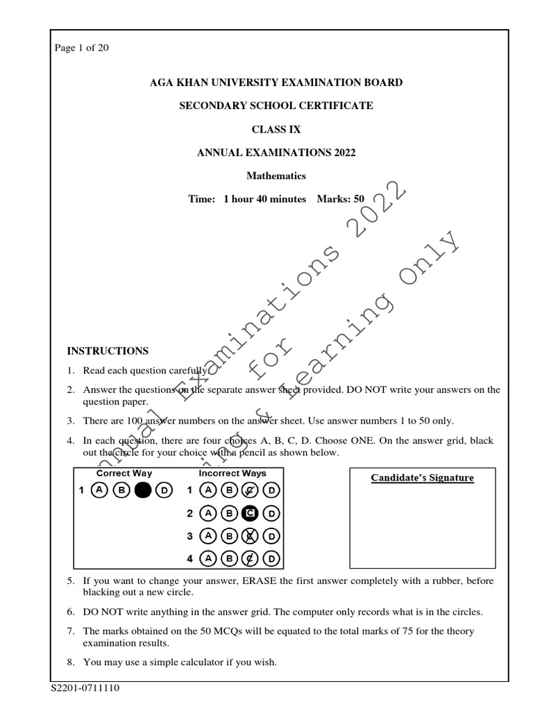 Mathematics IX Annual Exams 2022 (Paper I) | PDF | Logarithm | Matrix ...