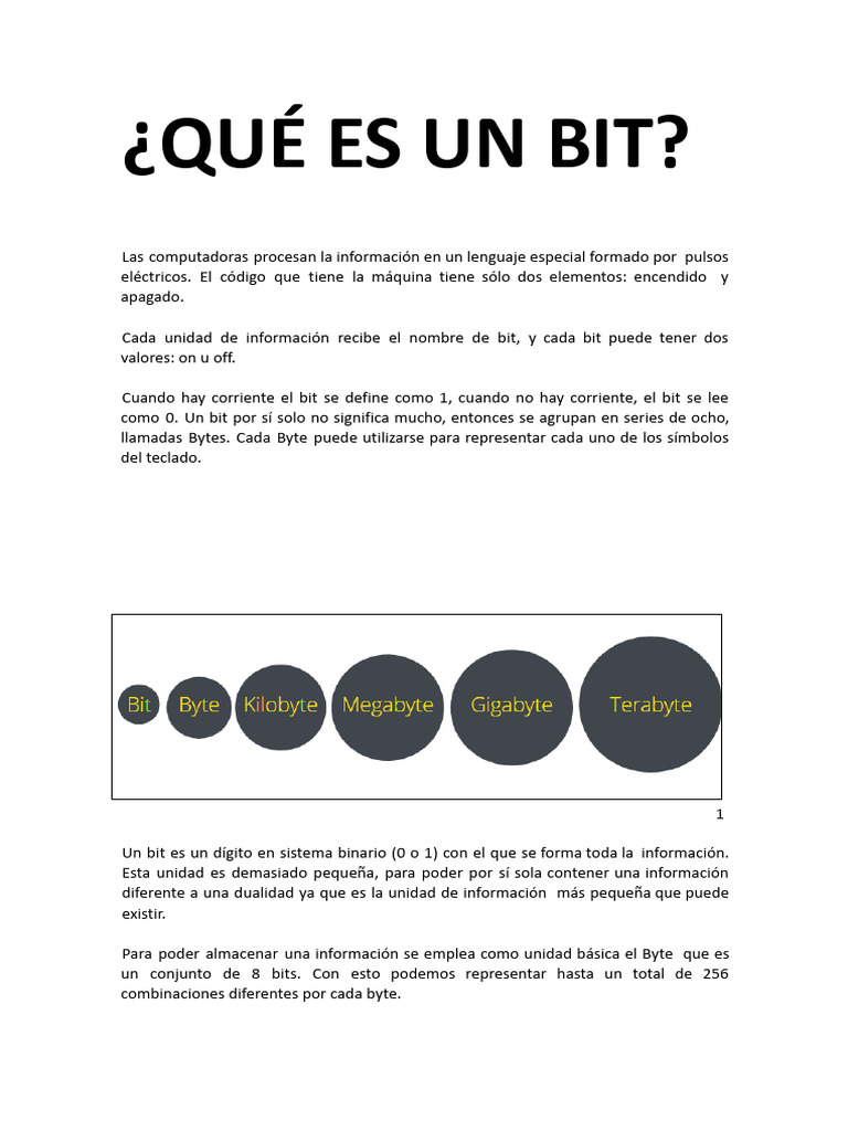Qué es un bit | PDF | Poco | Byte