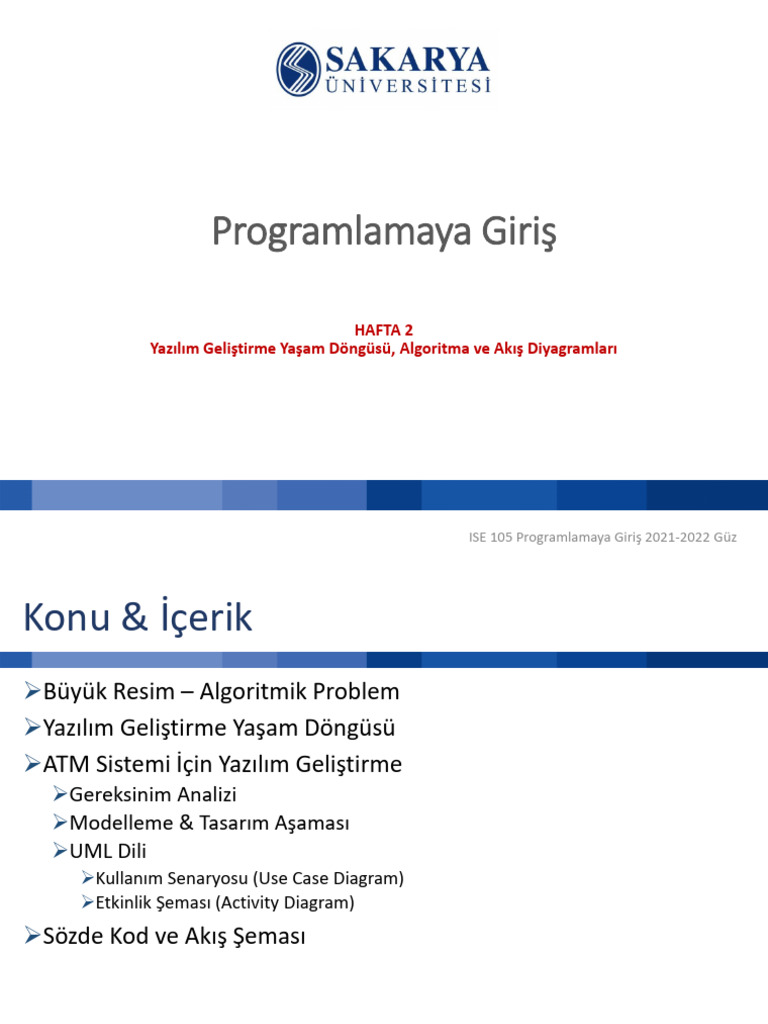 ISE105 ProgGiris H02 Algoritma | PDF