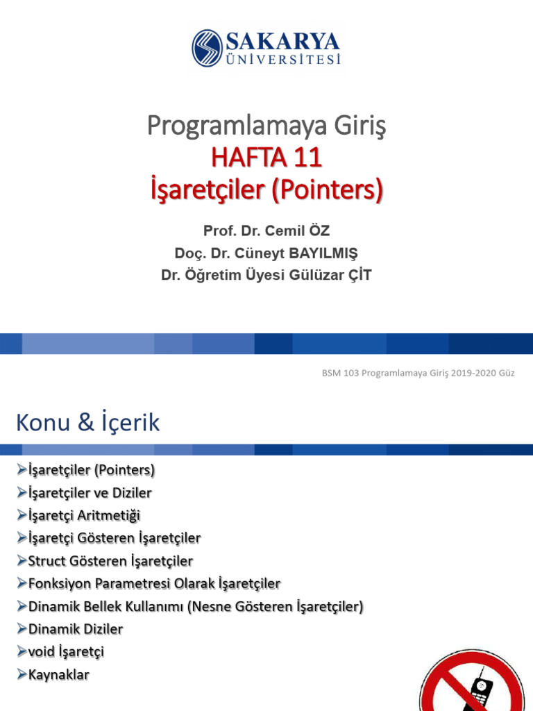 ISE105 ProgGiris H11 Pointers | PDF