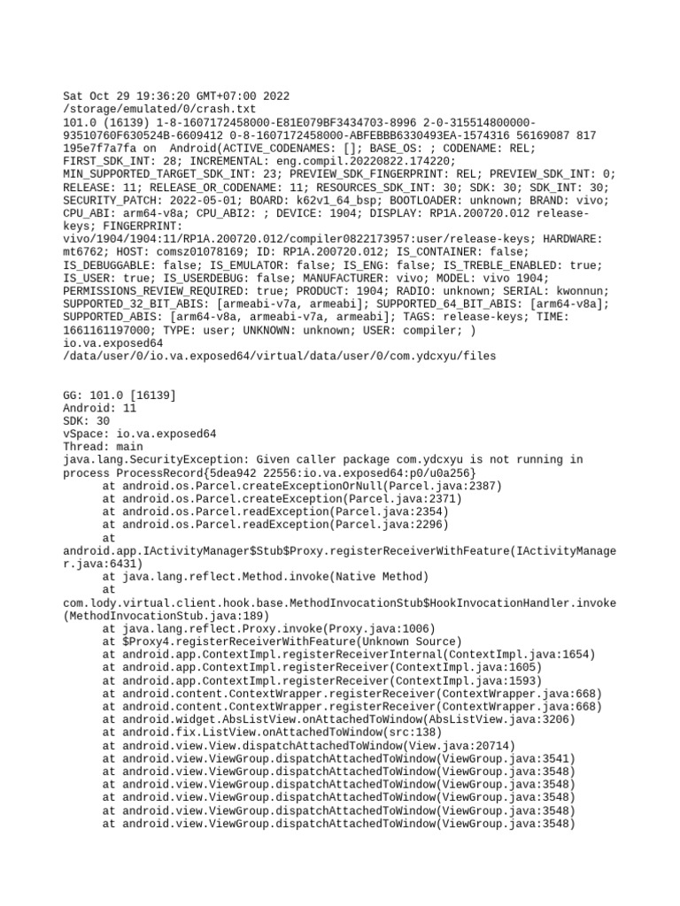 Crash | PDF | Java (Programming Language) | Android (Operating System)