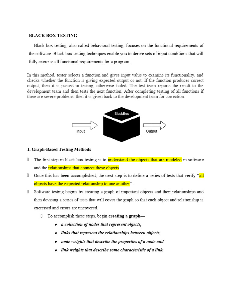 Black Box Testing Pdf Software Testing Computing