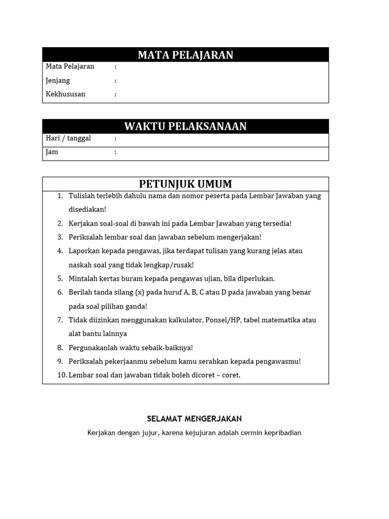 Soal Usbn Bi SMPLB | PDF | Seni & Disiplin Bahasa