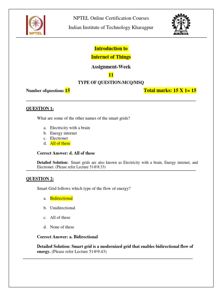 Assignment W11 | PDF | Smart Grid | Electrical Grid