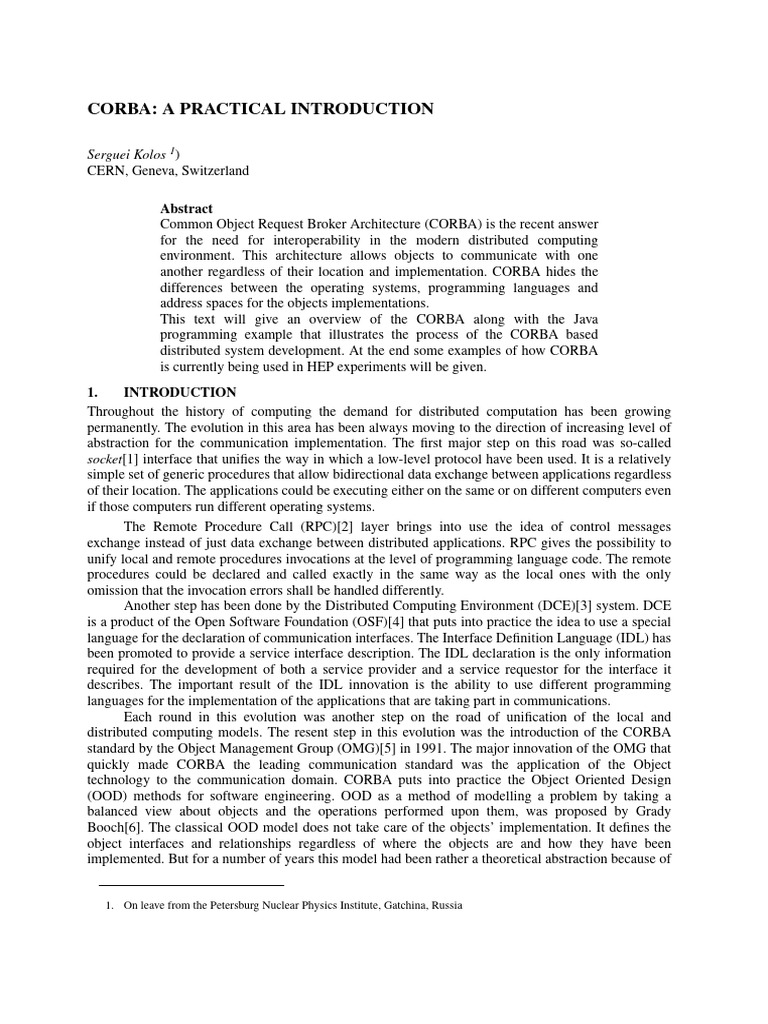 CORBA - A PRACTICAL INTRODUCTION - p133 | PDF | Common Object Request ...