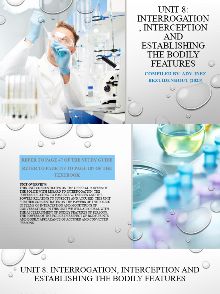 LCPR3705 2023 Unit 8 - Interrogation, Interception and Establishing The ...