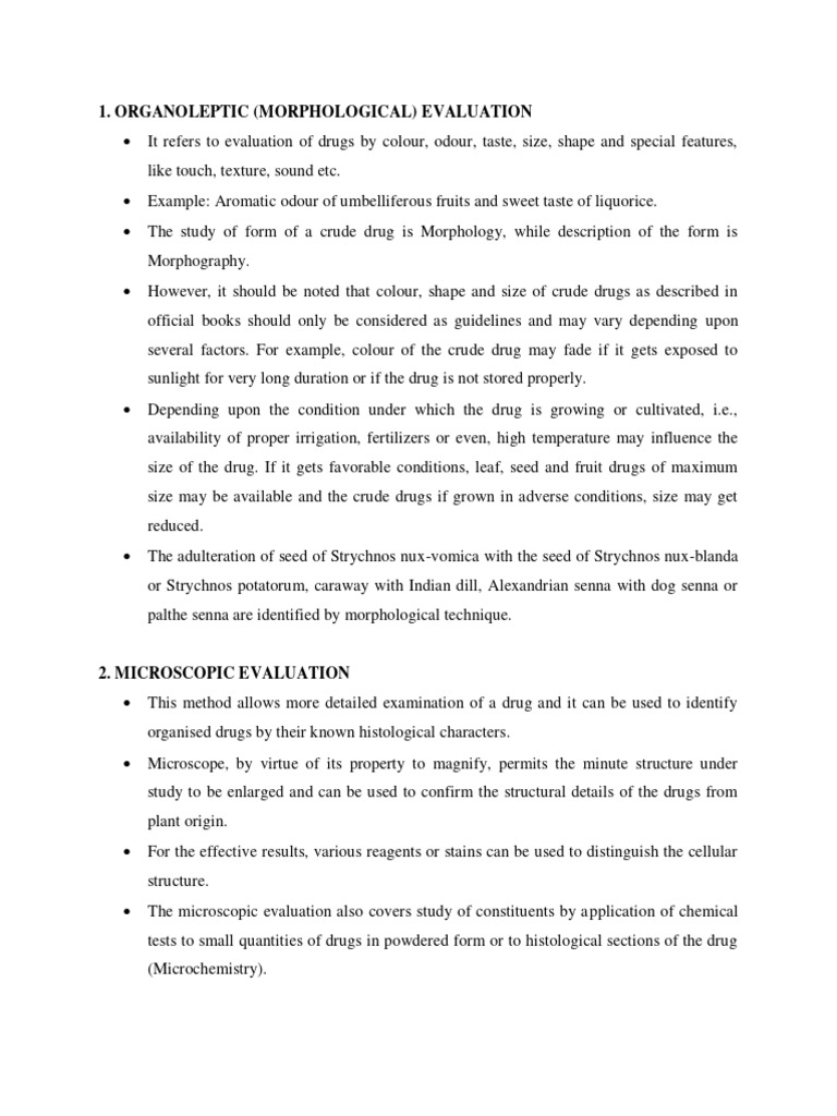 Organoleptic and Microscopical Evaluation | PDF | Stoma | Plants