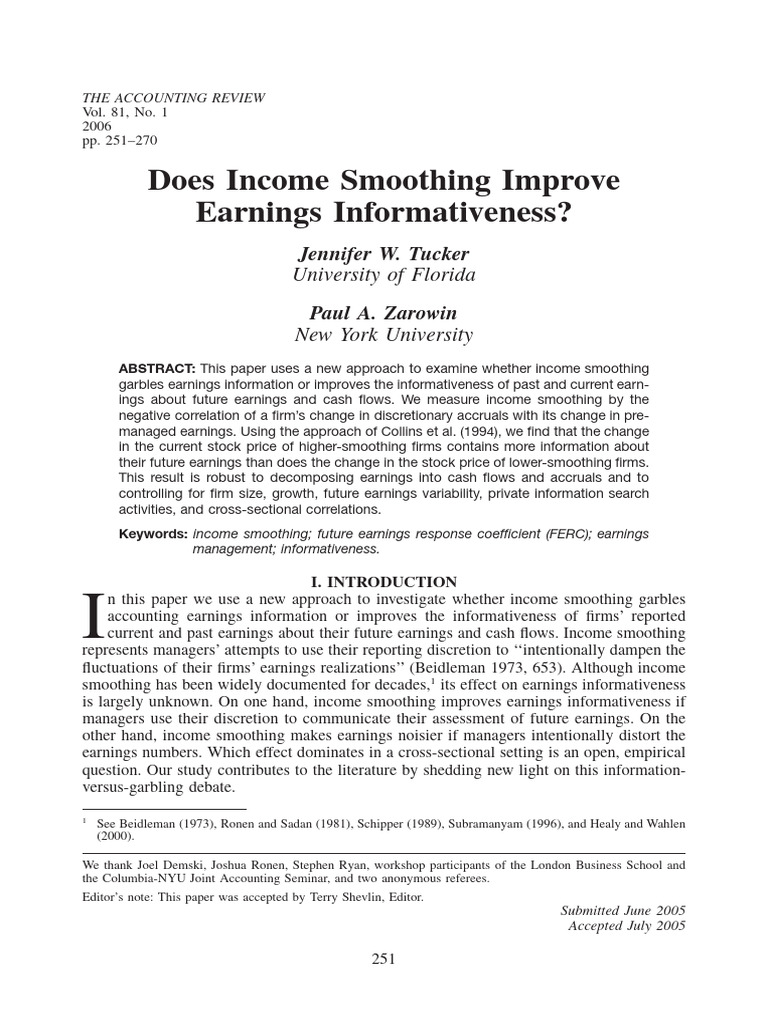 TAR Income Smoothing | PDF | Regression Analysis | Stocks