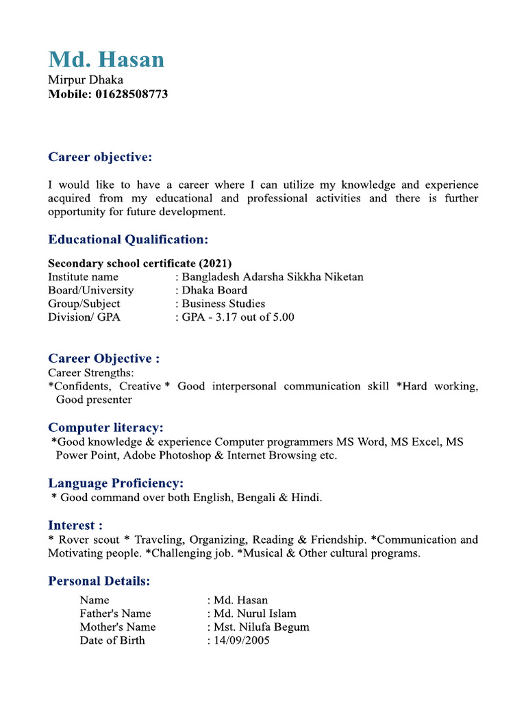Hasan CV | PDF