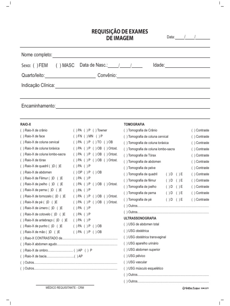 Requisição de Exames de Imagem | PDF | Articulações | Membros (anatomia)