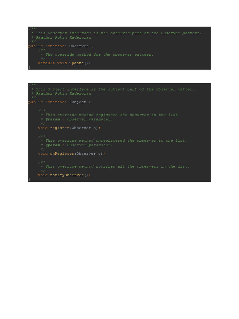 Observer Pattern In Java Pdf Method Computer Programming Inheritance Object Oriented