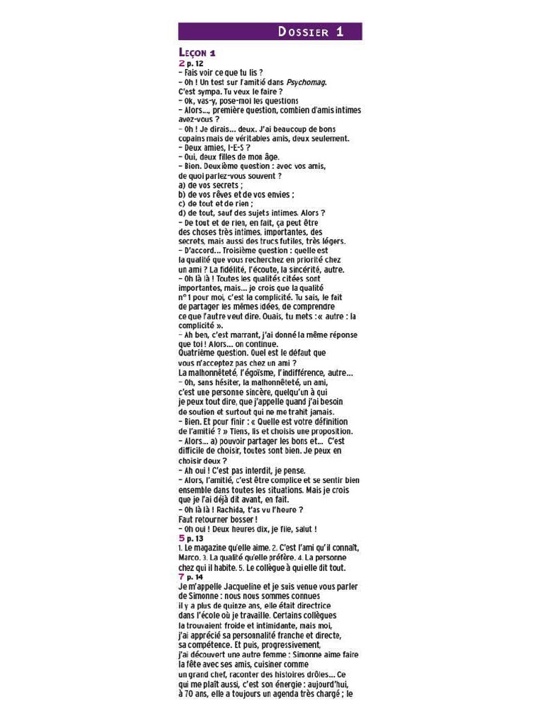 Dialogue 1 Alter Ego A2 | PDF