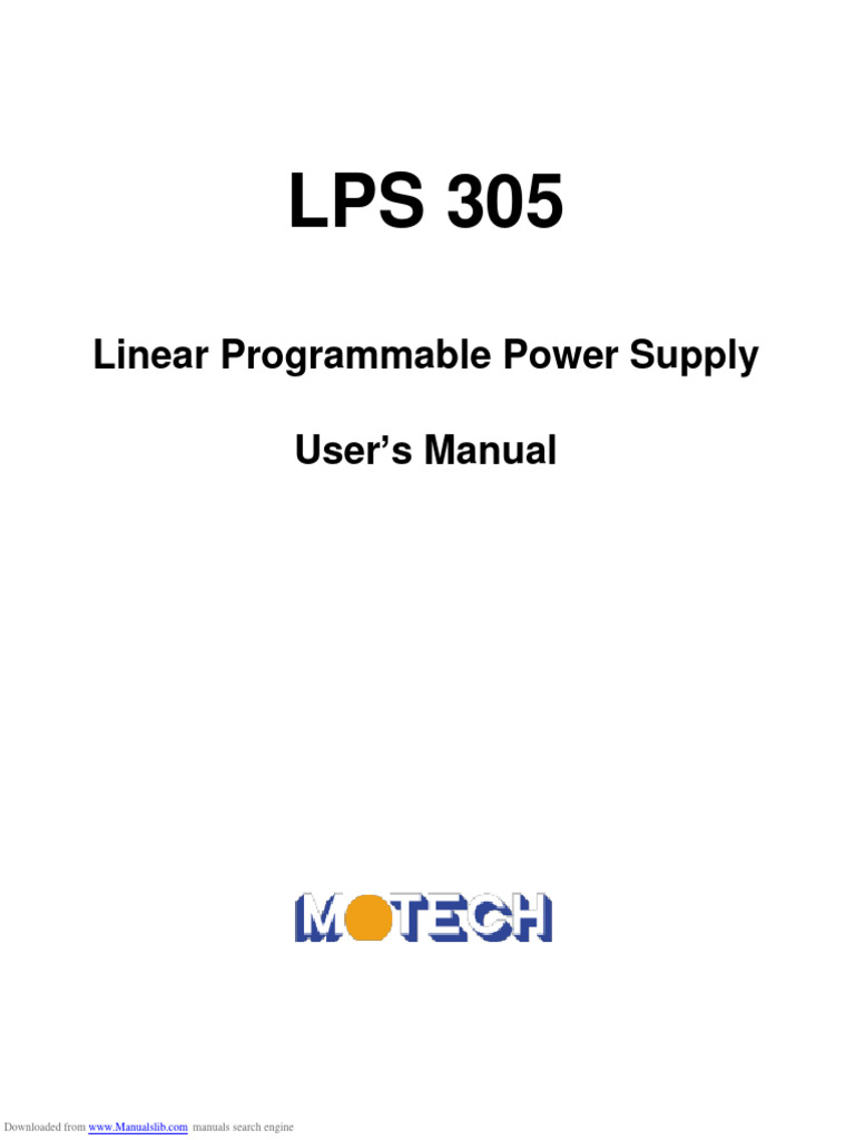 Lps 305 | PDF | Power Supply | Fuse (Electrical)