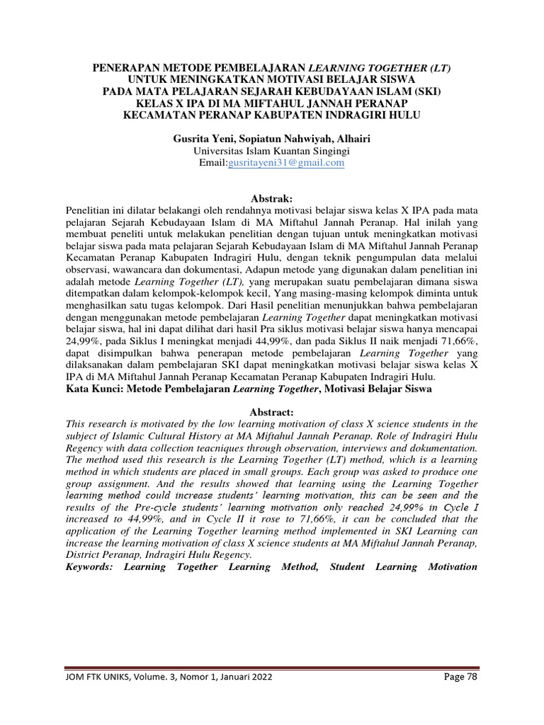 Metode Learning Together | PDF | Karier & Perkembangan | Kesehatan Holistik