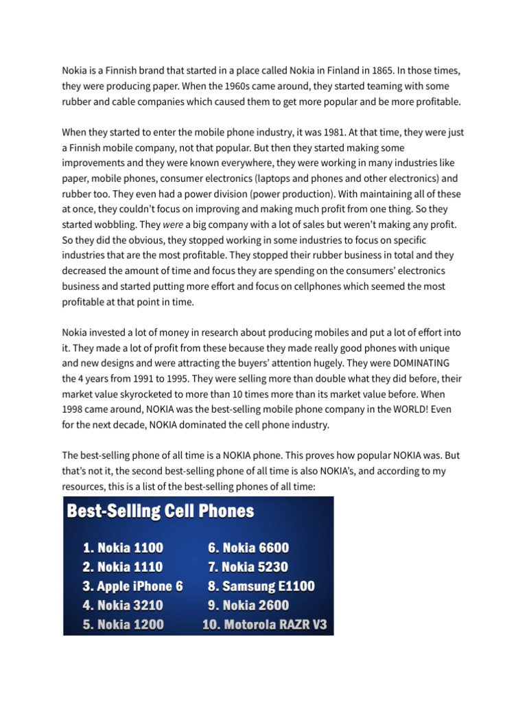 Rise & Decline of NOKIA | PDF | Nokia | Smartphone