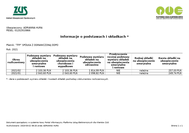 Informacje o Podstawach I Skladkach 2 | PDF
