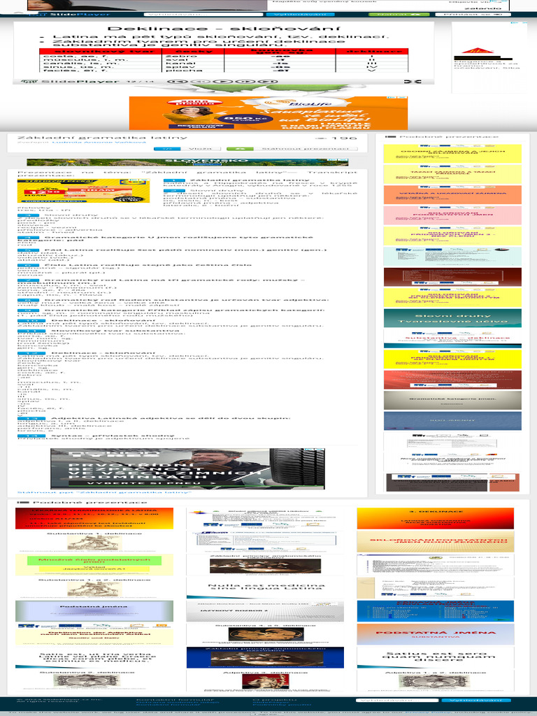 Základní Gramatika Latiny - PPT Stáhnout | PDF