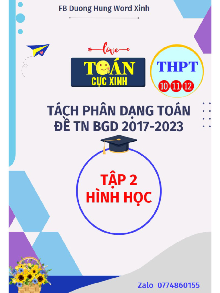 Tach Phan Dang Toan de Thi TN THPT Mon Toan 2017 2023 Phan Hinh Hoc | PDF