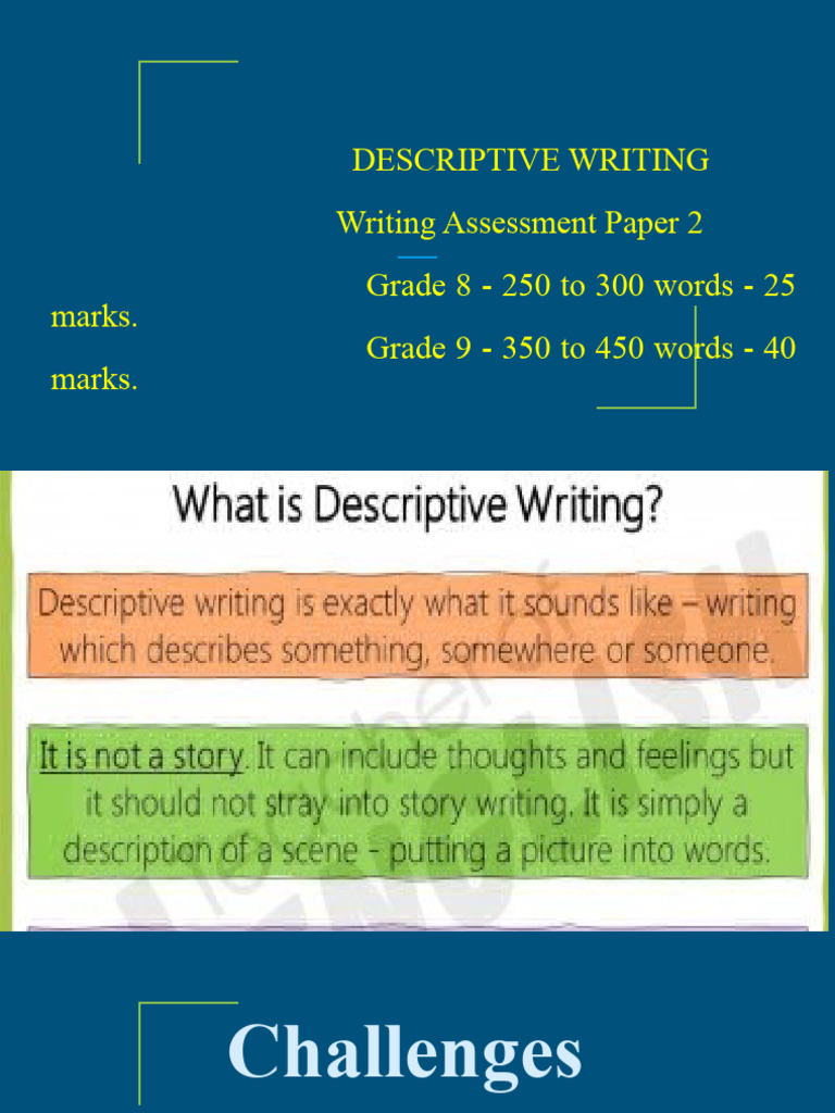 Grade 8 - 9 Descriptive Writing | Download Free PDF | Linguistics