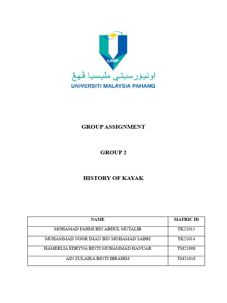Group Assignment | PDF | Kayak | Canoeing And Kayaking