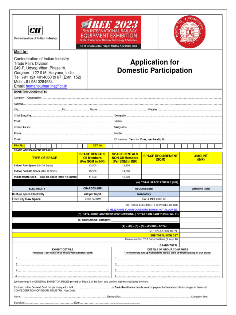 CII Domestic Participation Application | PDF | Arbitration