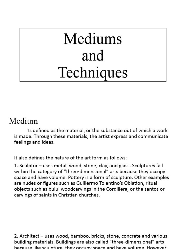 Techniques and Mediums | PDF | Paintings | Printmaking