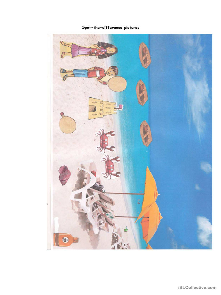 Spot The Difference Beach Scene & Bingo Cards | PDF