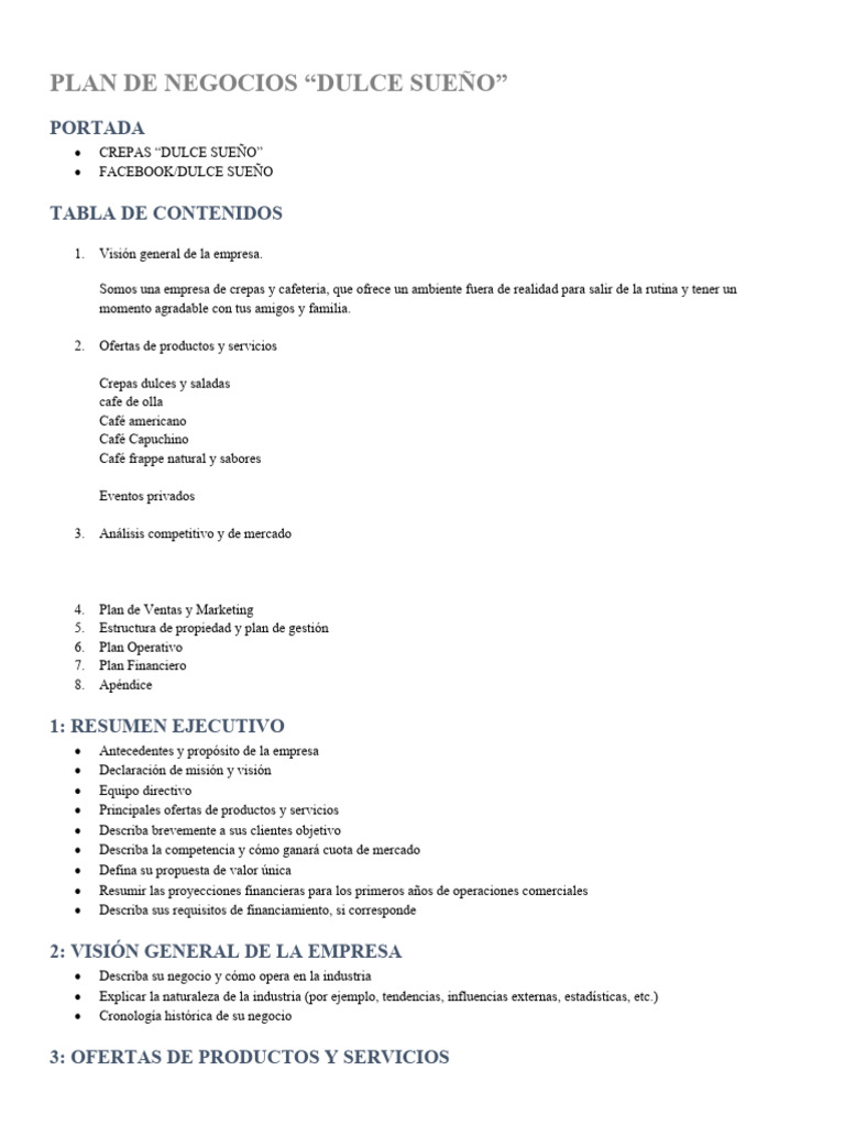 IC Simple Business Plan Outline 27159 WORD ES | Descargar gratis PDF ...