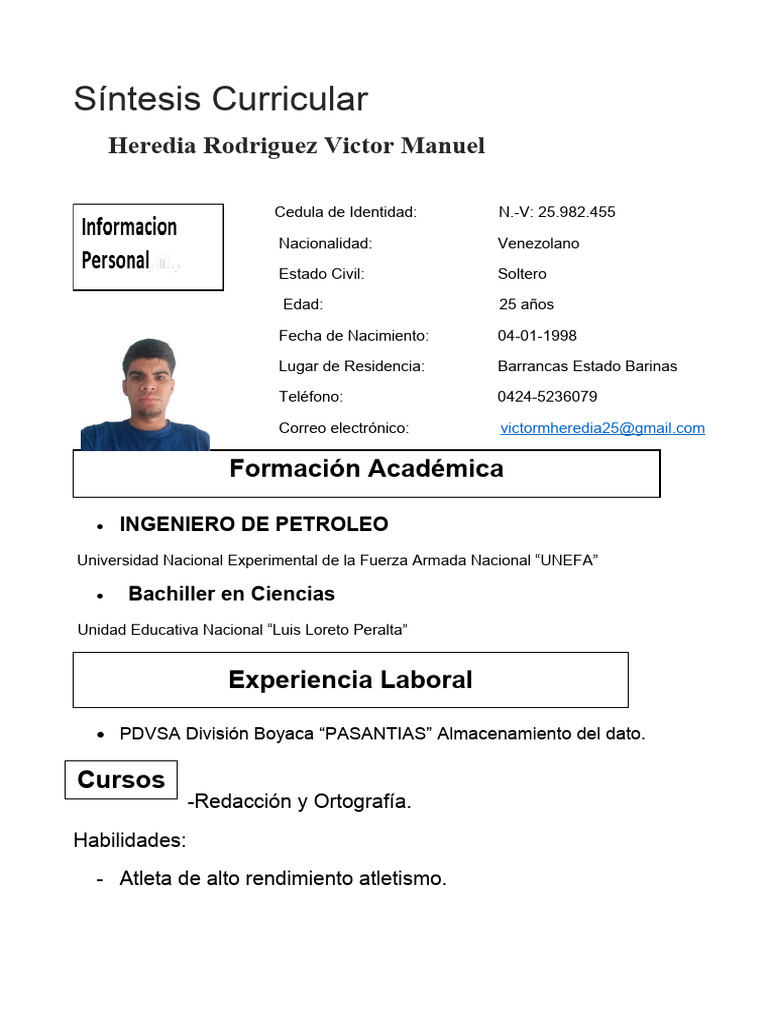 currículum Victor | PDF