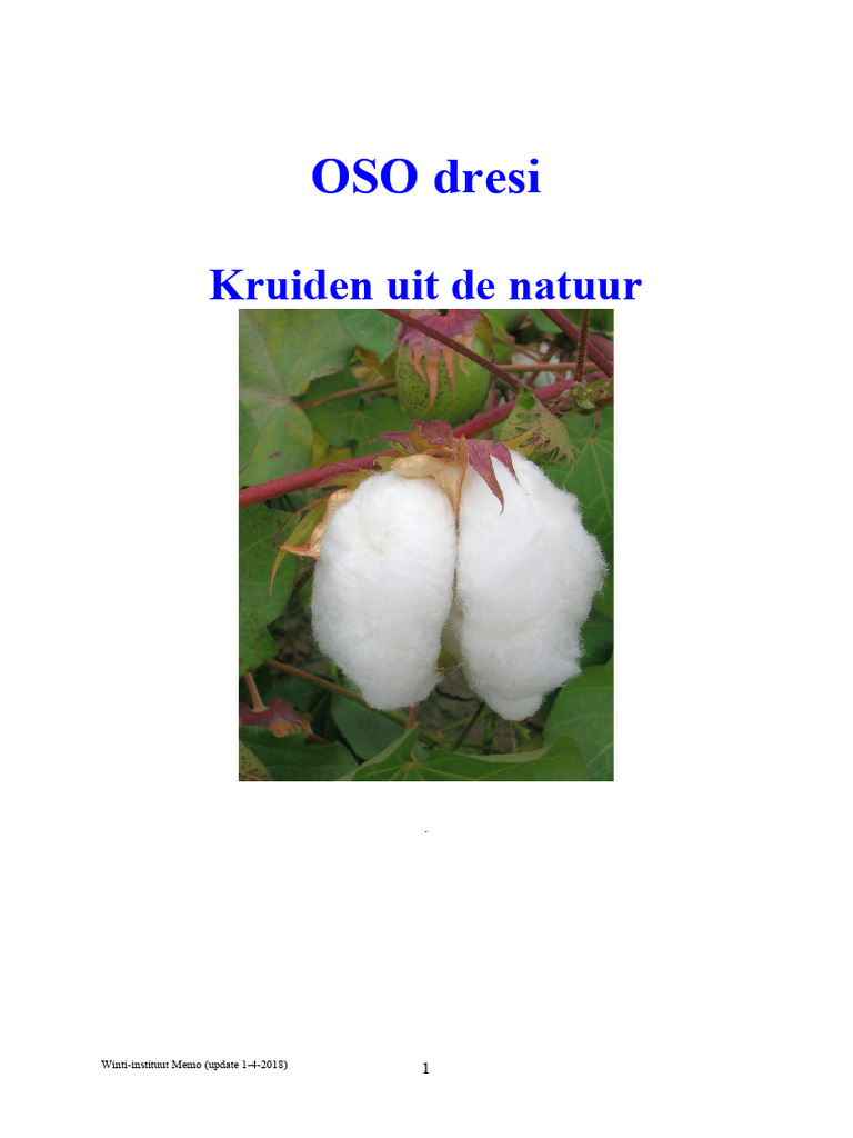 OSO Dresi. Kruiden Uit de Natuur. Winti-Instituut Memo (Update) | PDF