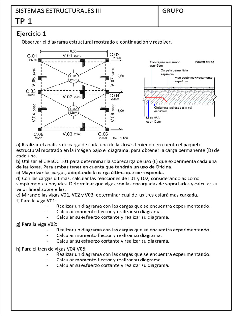 Seiii2023 TP01 E1 Resuelto | PDF | Viga (Estructura) | Cantidad