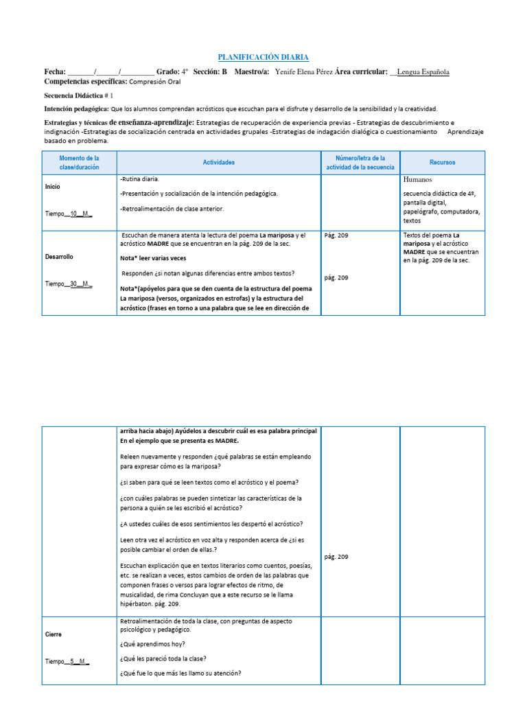 Acrósticos para Cuarto Grado | PDF | Aprendiendo estilos | Aprendizaje