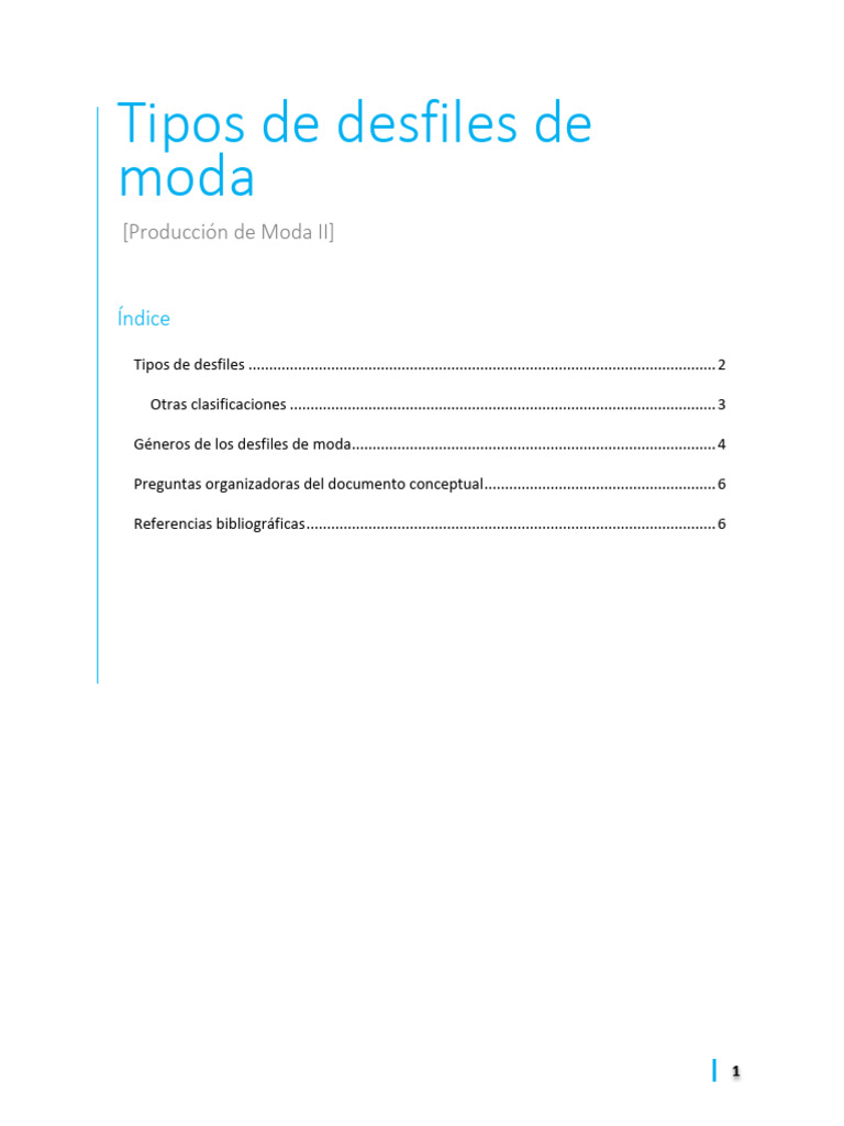 Tipos de Desfiles de Moda | PDF | Diseño de moda | Estilo