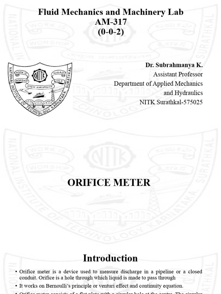 Orificemeter | PDF | Process Engineering | Physical Quantities