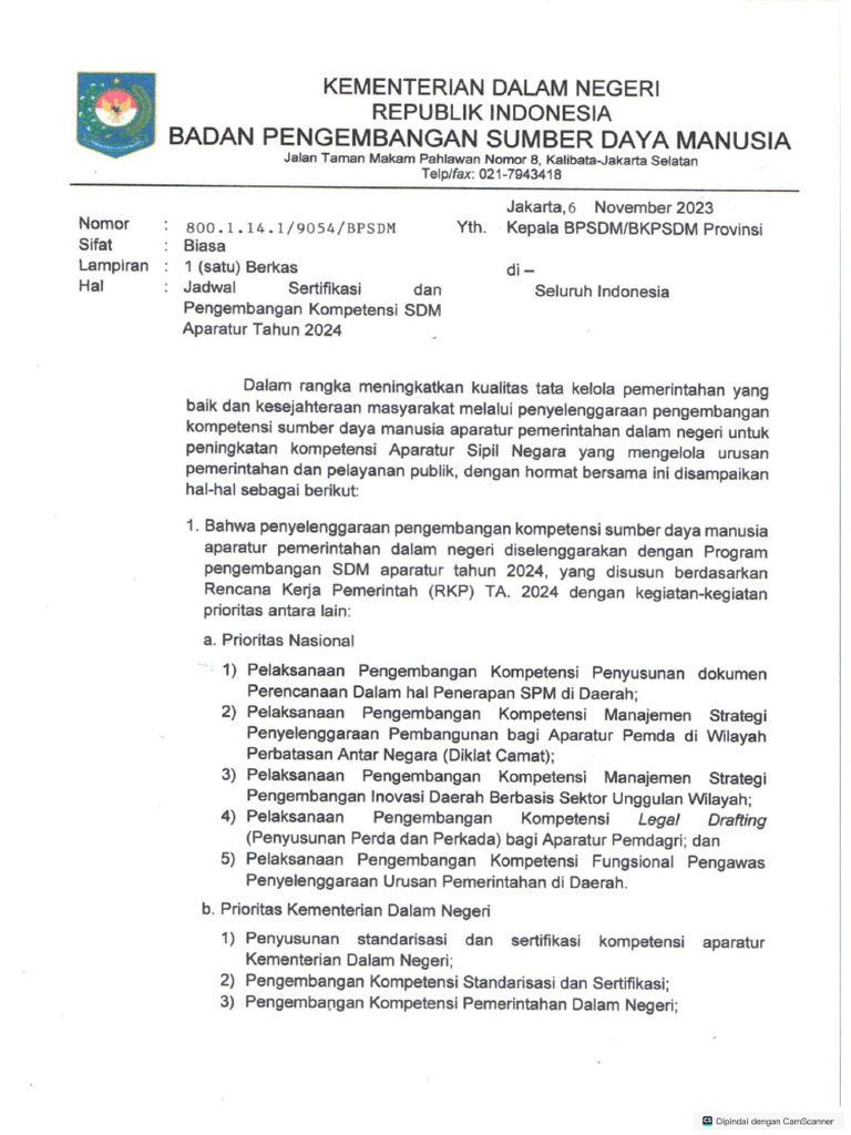 Surat Program Tahun 2024 | PDF