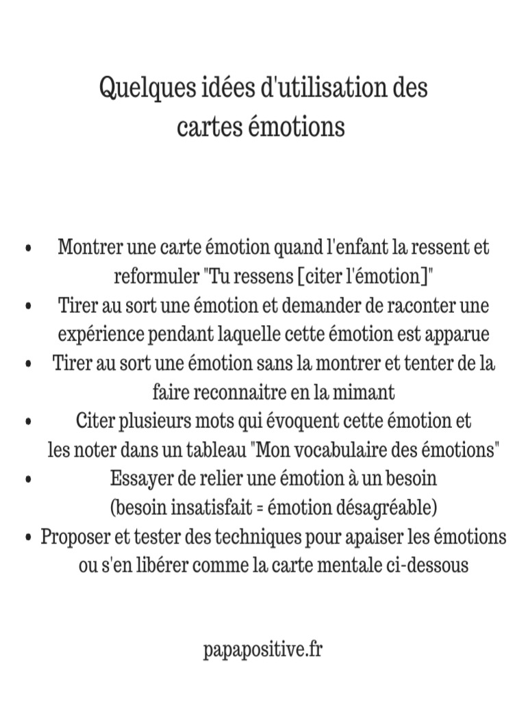 Utilisation des cartes émotions en atelier | PDF
